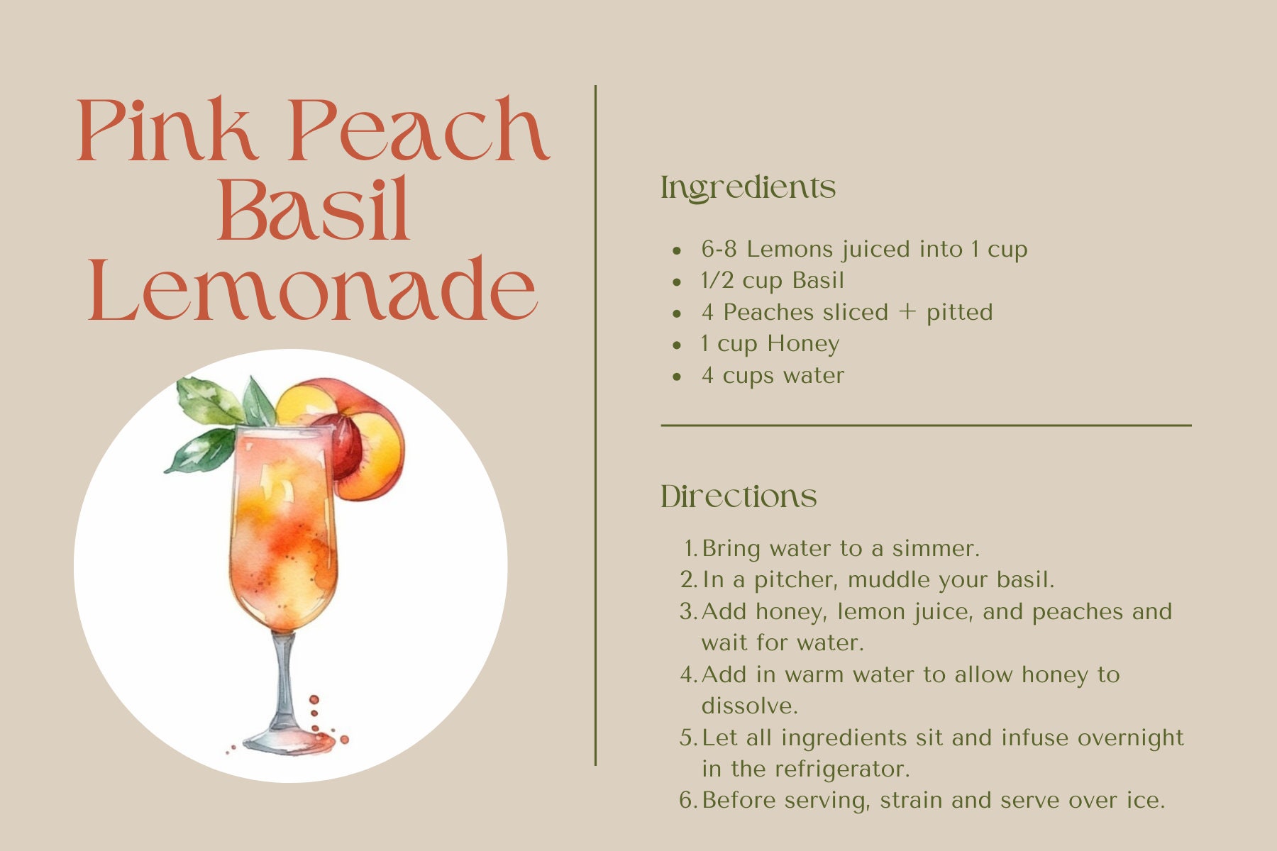 Mocktail Recipe Cards - Etsy