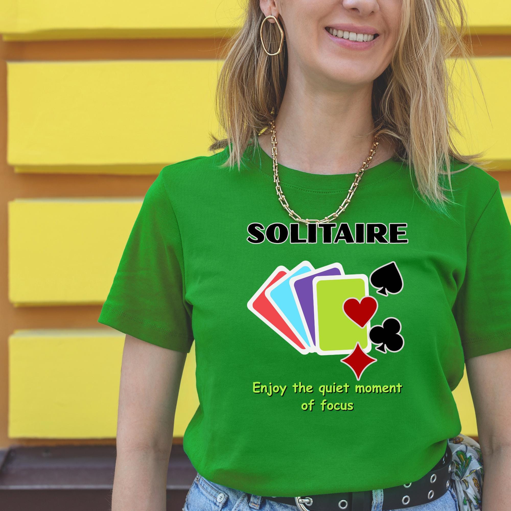 Solitaire Cards Graphic T-shirt | Playing Cards, Hearts & Clubs, Calm ...