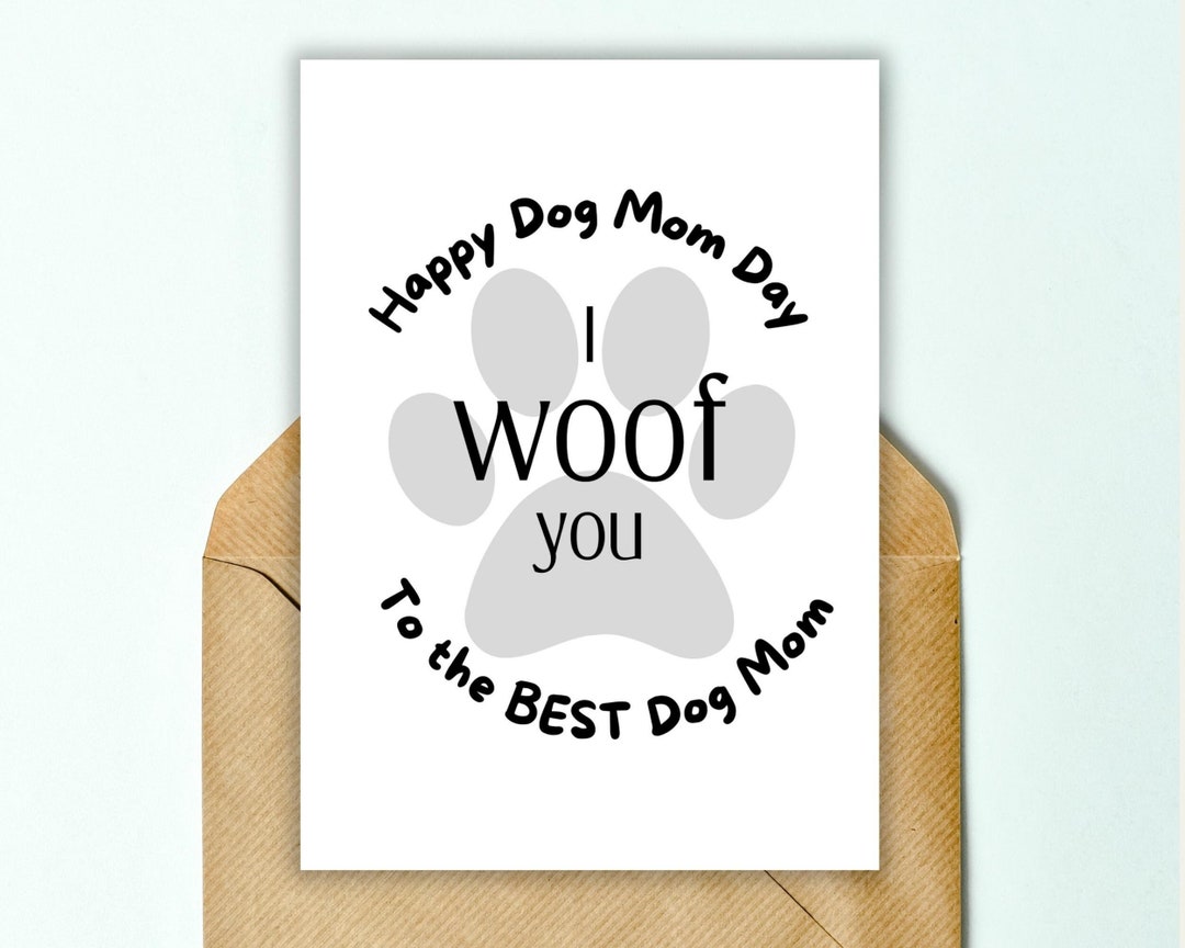 Mothers Day Card From the Dog Mom Card Printable Mothers Day Card 5x7 ...