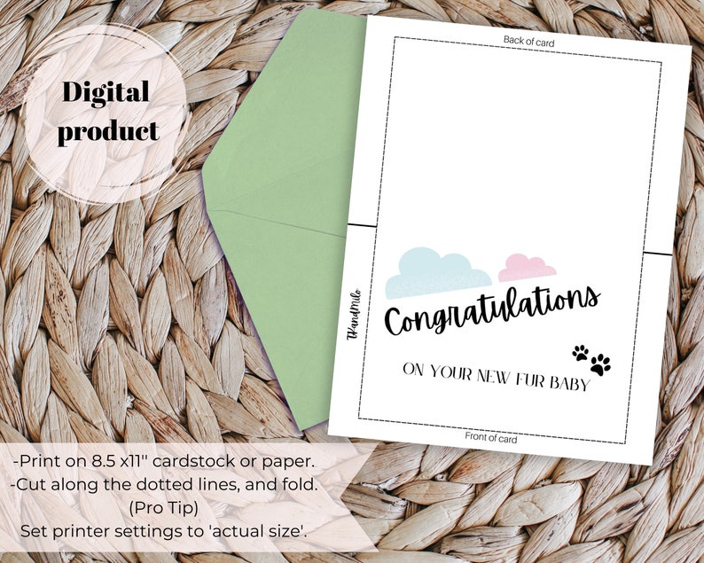 Congratulations Card for New Puppy Card for New Pet Parents Printable ...