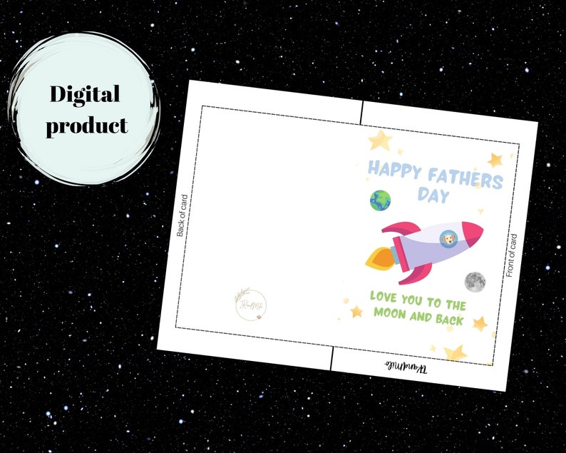Funny Space Father's Day Card for a Special Dad From, Son, Daughter ...