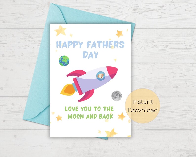 Funny Space Father's Day Card for a Special Dad From, Son, Daughter ...
