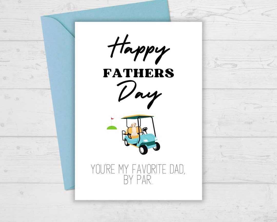Funny Happy Fathers Day Golf Card From the Dog, Funny Dog Dad Card ...