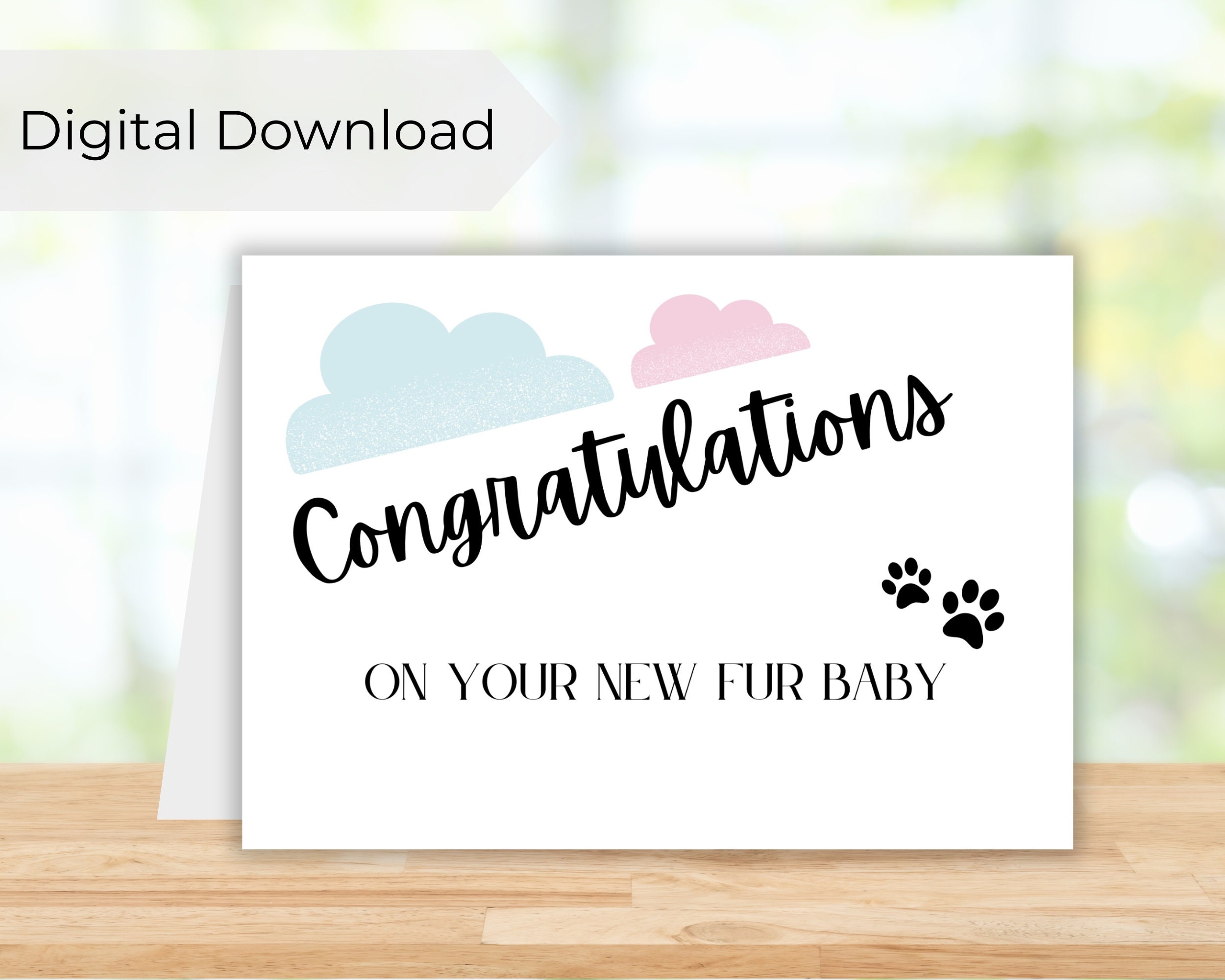 Congratulations Card for New Puppy Card for New Pet Parents Printable ...