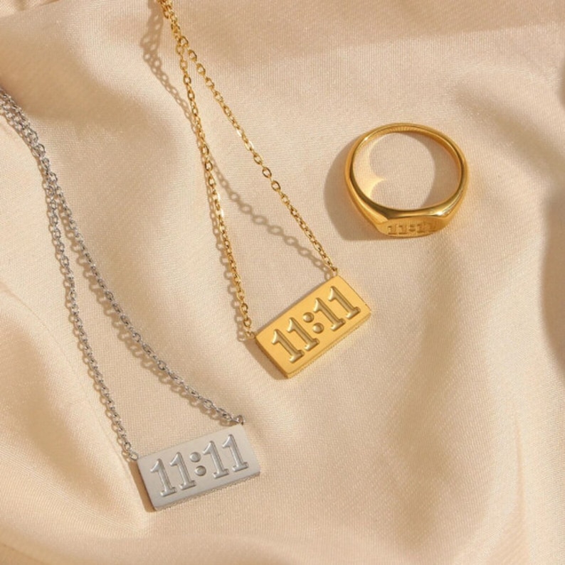 Silver 11:11 Angel Number Necklace Silver 1111 Angel Number Pendant ...