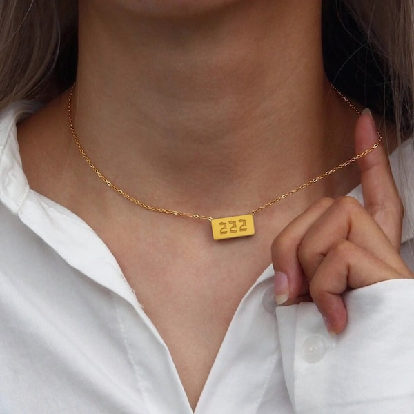 Solid Gold 222 Pendant - Etsy