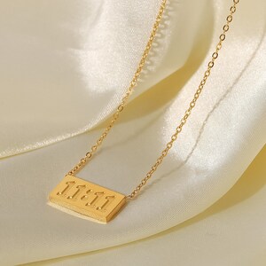 11:11 Gold Angel Number Necklace | 18k Gold 1111 Angel Number Pendant ...