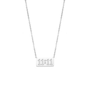 Silver 11:11 Angel Number Necklace | Silver 1111 Angel Number Pendant ...