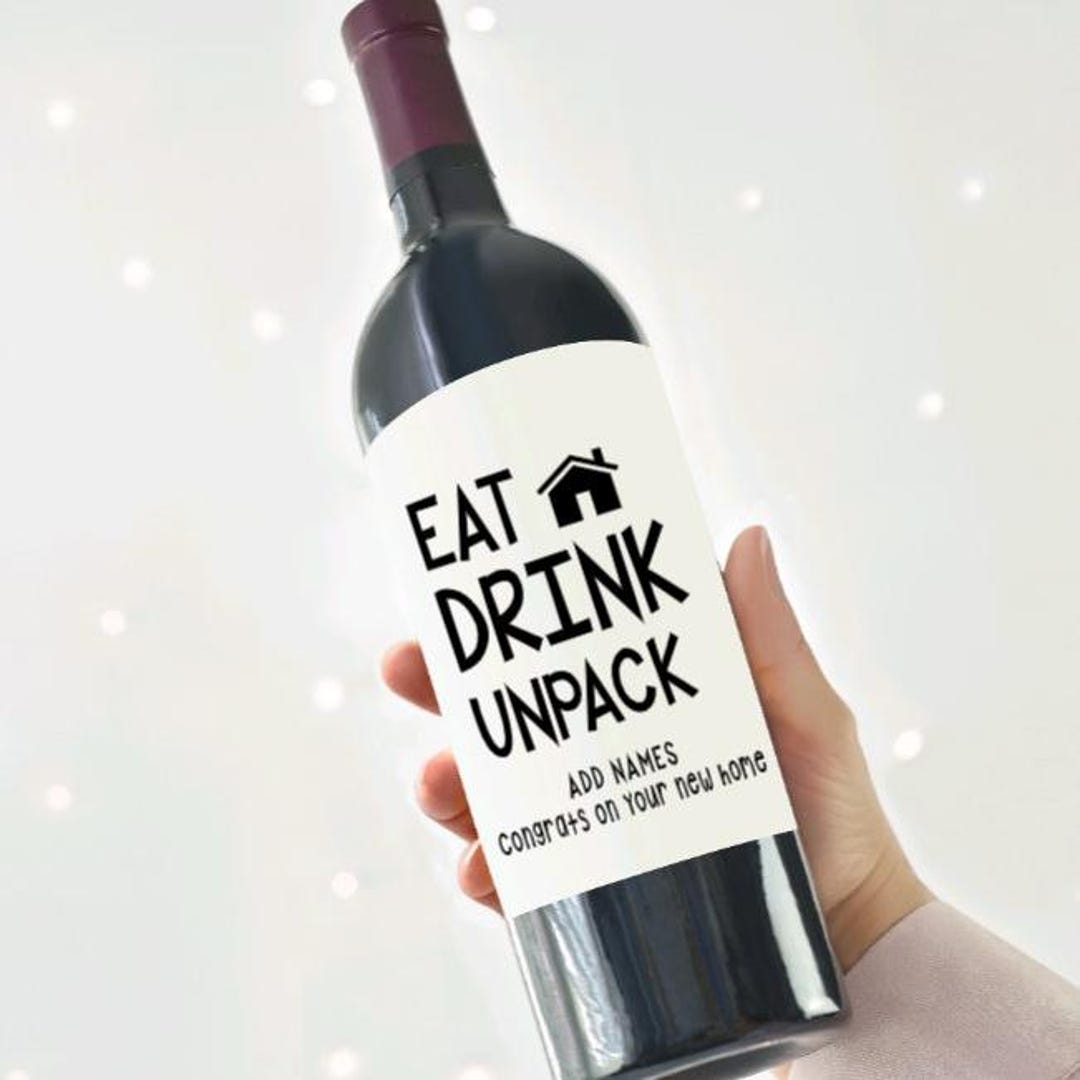 New Home Wine Label Housewarming Gift New Home Gift House Wine New ...
