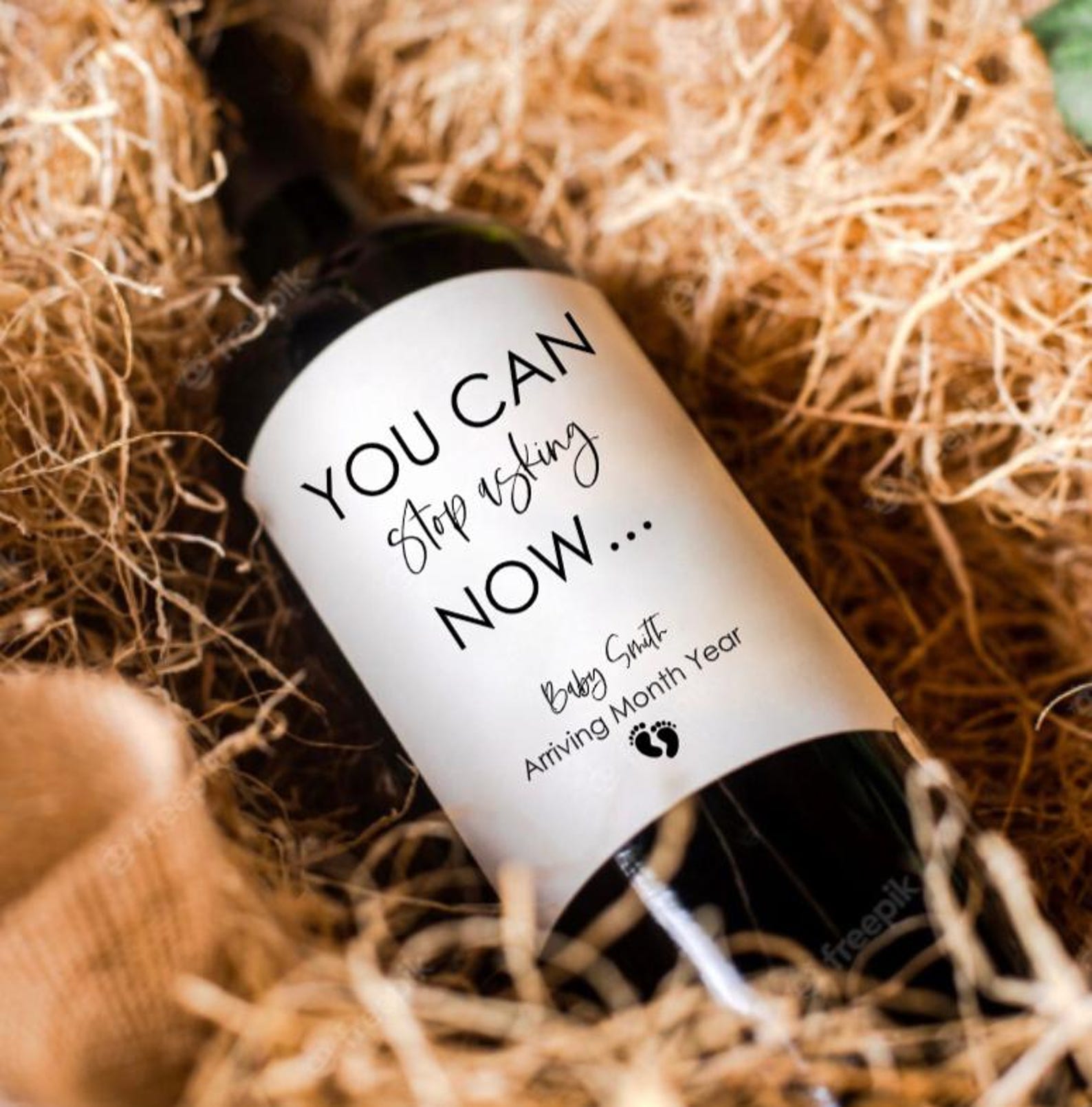 Stop Asking Now Label Pregnancy Announcement Wine Label New Baby Wine ...