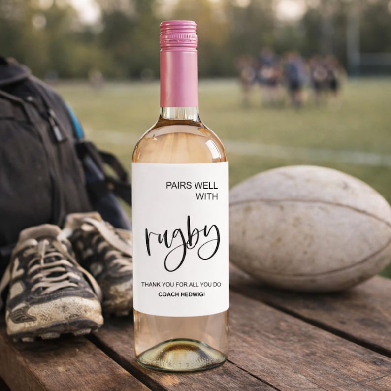 Personalized Rugby Wine Label | Coach, Player, Parent, Team Gift - Etsy ...
