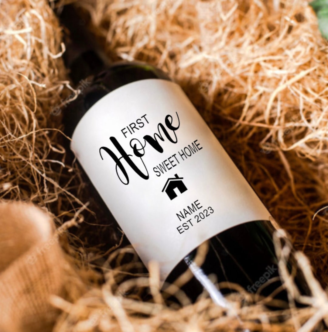 First Home New Home Wine Label Custom Housewarming Gift House Wine New ...