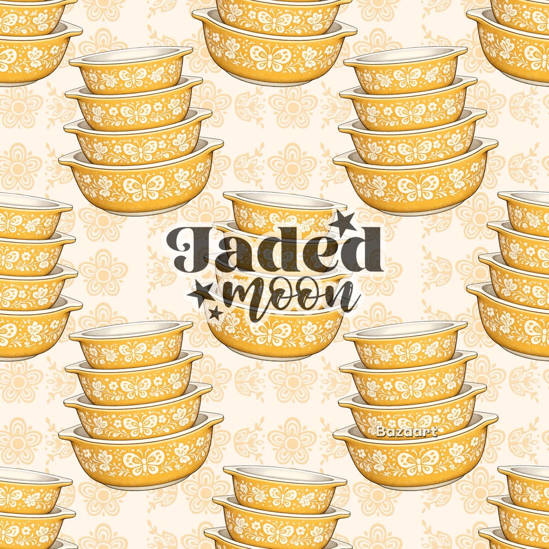 Cottagecore Golden Butterfly Pyrex Seamless File || Custom Fabric ...