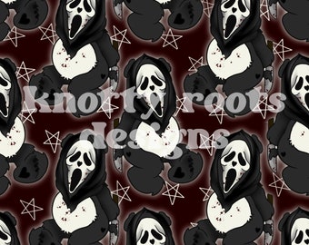 Tattoo Horror Ghostface Seamless File || Custom Fabric Printing ...