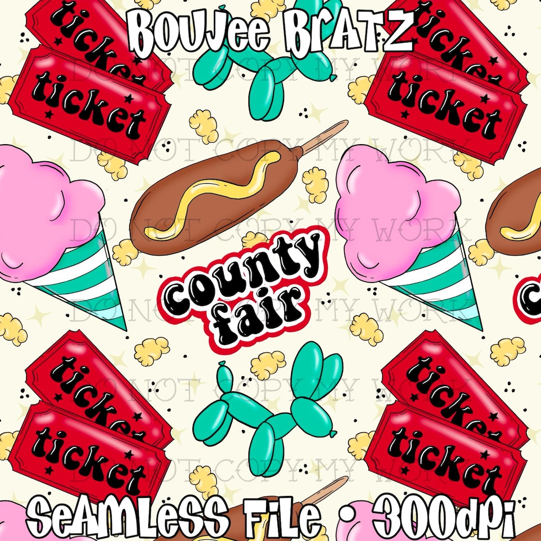 County Fair State Fair Carnival Festival Seamless File || Custom Fabric ...