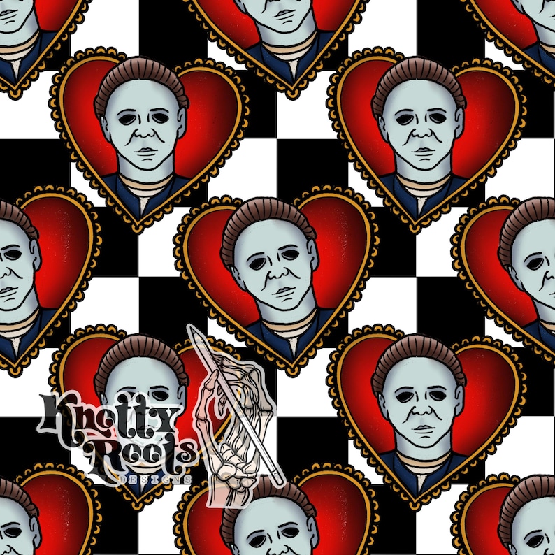 Tattoo Horror Halloween Seamless File || Custom Fabric Printing ...