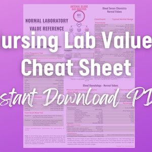 Lab Values Cheat Sheet | NCLEX Lab Values Reference | Nursing Study ...