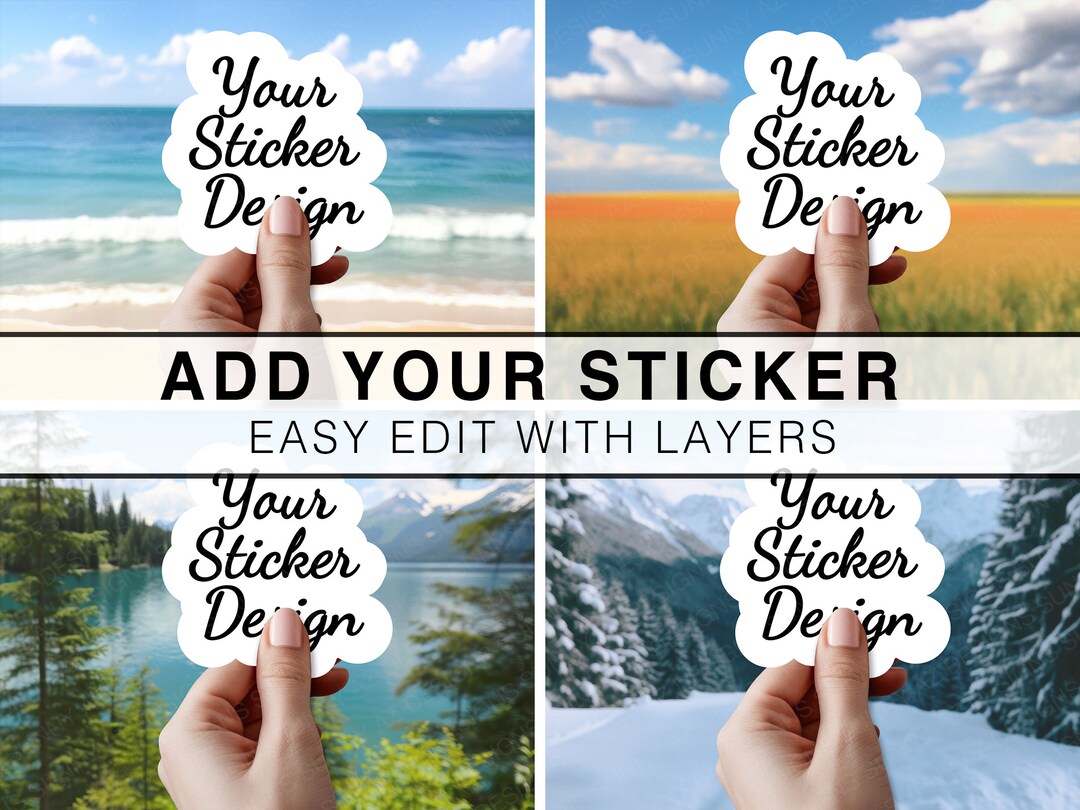 Sticker Mockup, Decal Mockup, Hand Holding Sticker, Layered Mockup ...