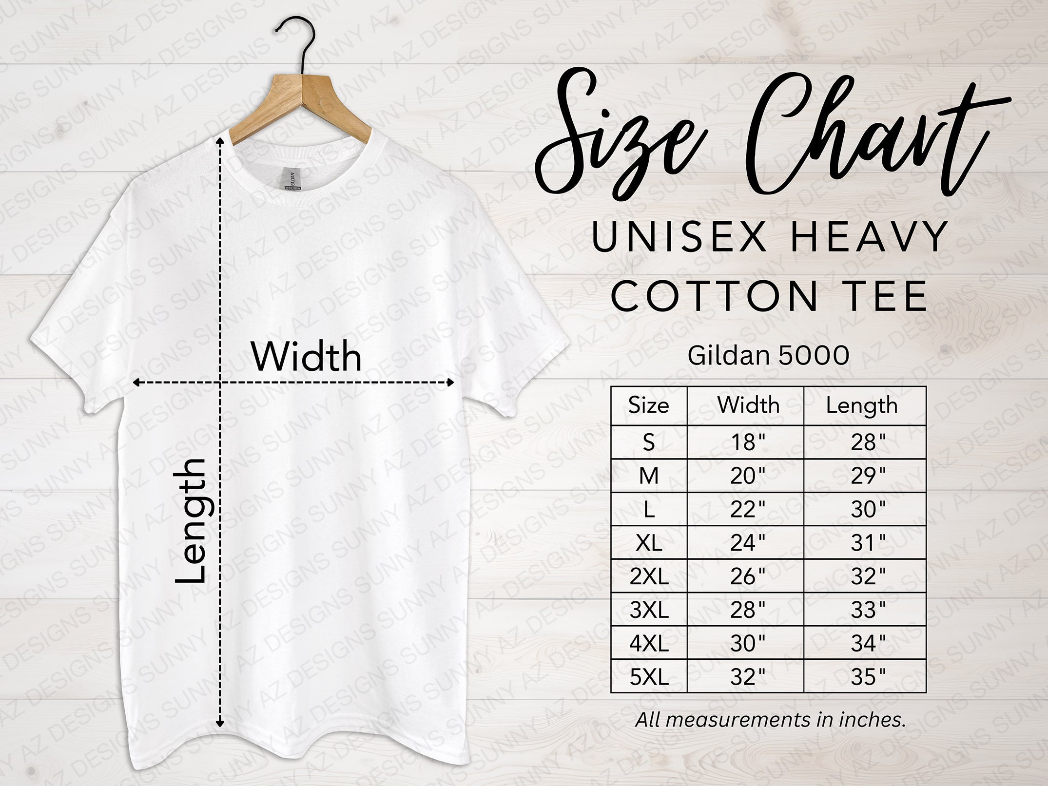 Gildan 5000 Size Chart, Unisex Tshirt Size Chart, Gildan T-shirt Size ...