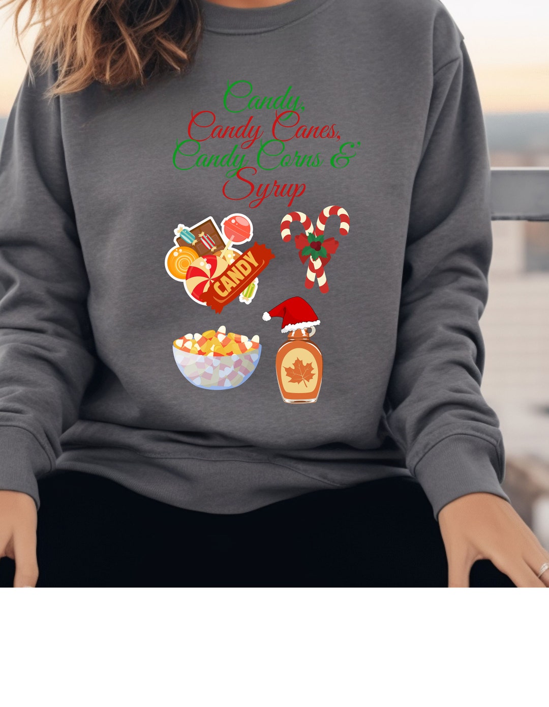 Four Main Food Groups Christmas Sweater Christmas Candy Sweatshirt ...