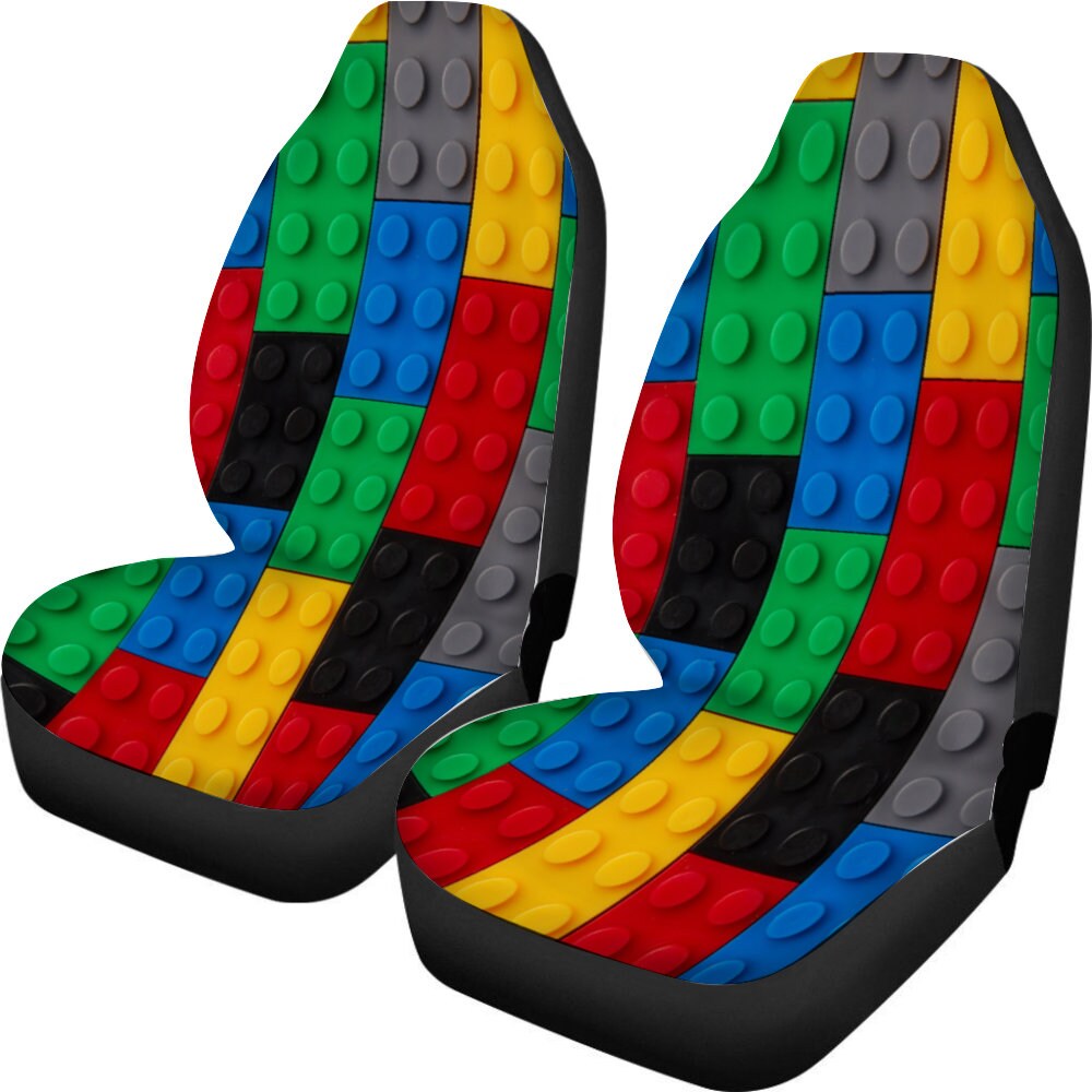 Building Blocks Front Seats Covers, Puzzle Lover, Set Car Seat Cover ...