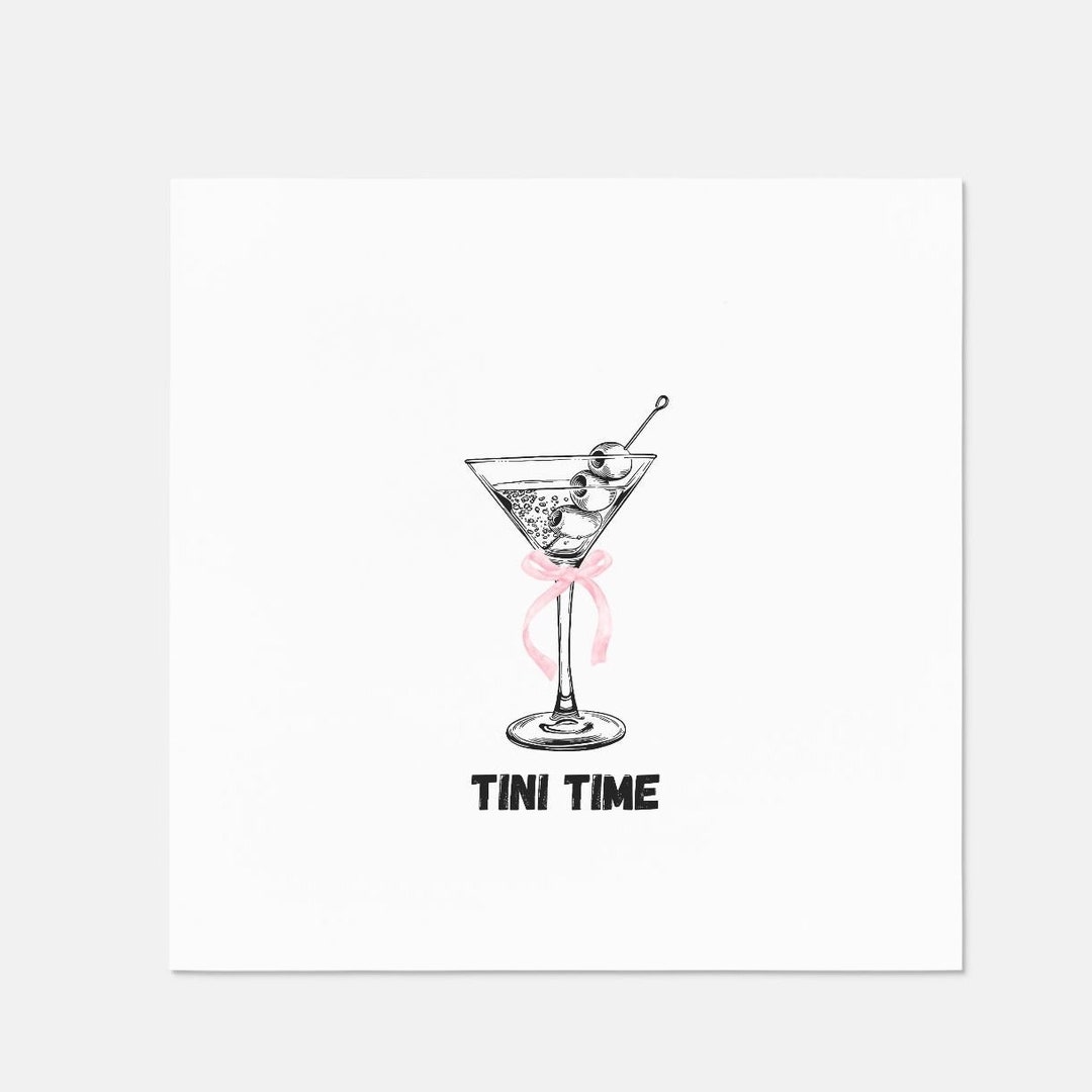 Tini Time Cute Pink Bow Martini Drink Beverage Napkin (QTY 100) - Etsy