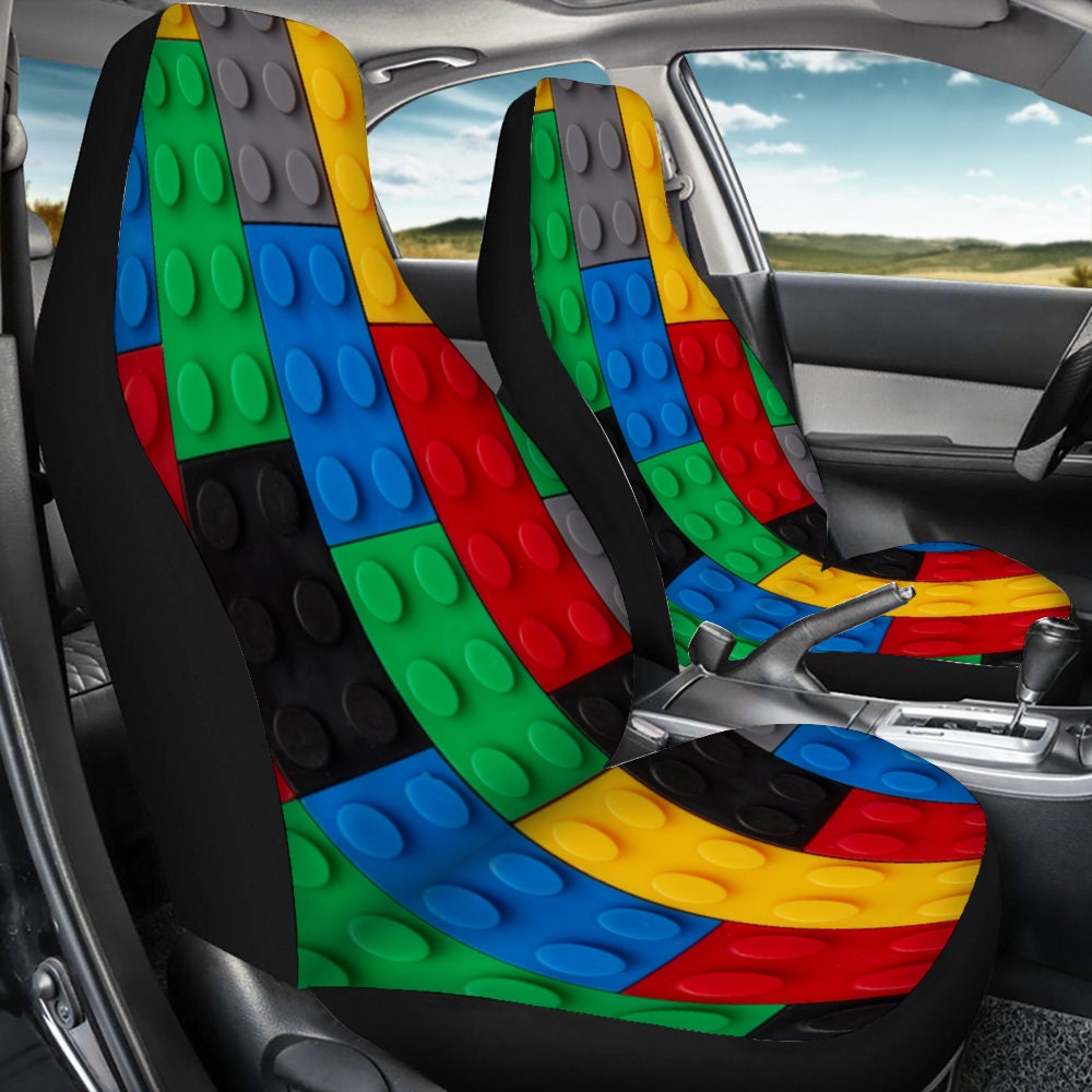 Building Blocks Front Seats Covers, Puzzle Lover, Set Car Seat Cover ...