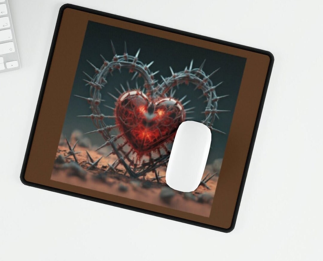 Barbed Wire Heart Desk Mat: Tattoo Art Style Office Decor - Etsy