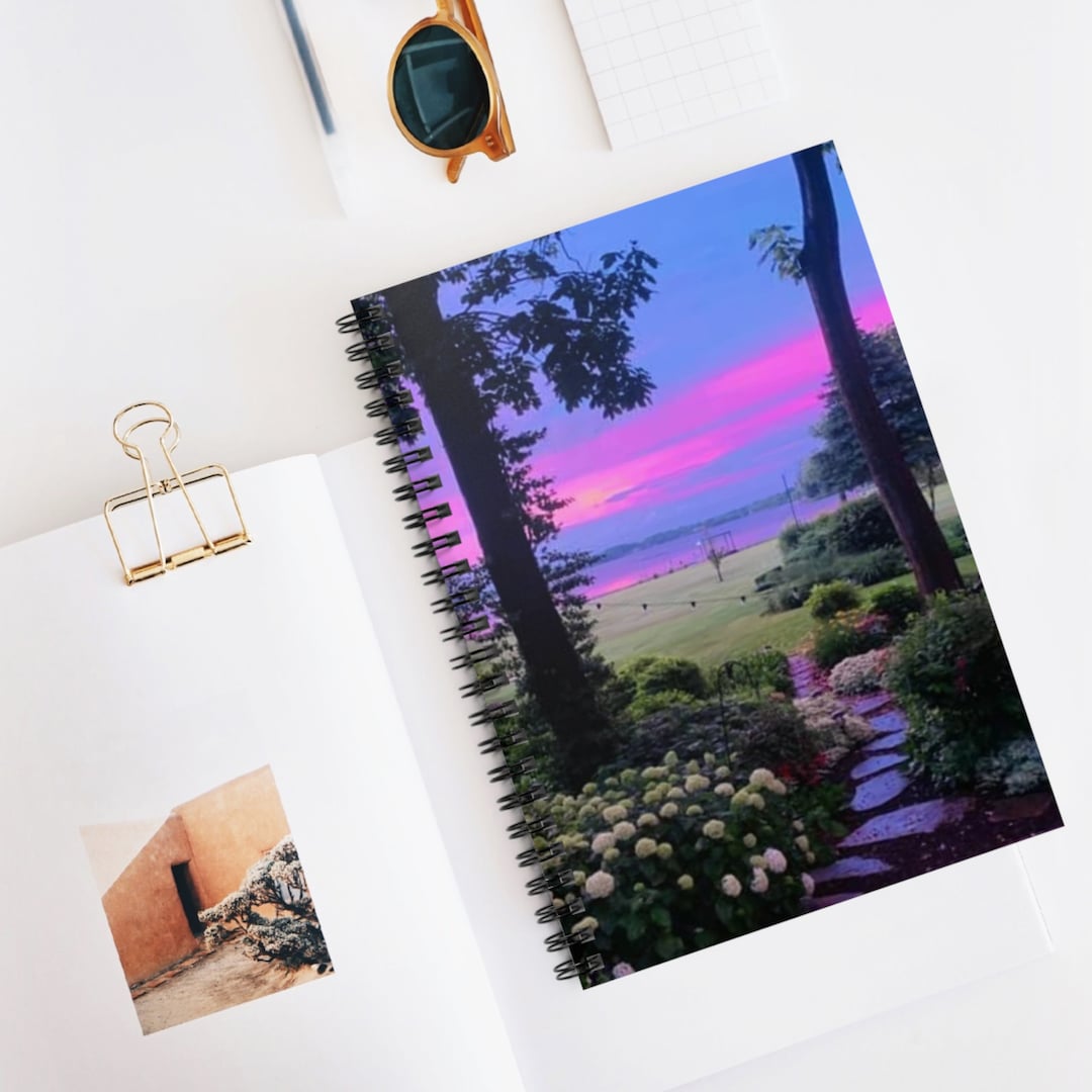 Beautiful Sunset Lake Spiral Notebook Ruled Line - Etsy