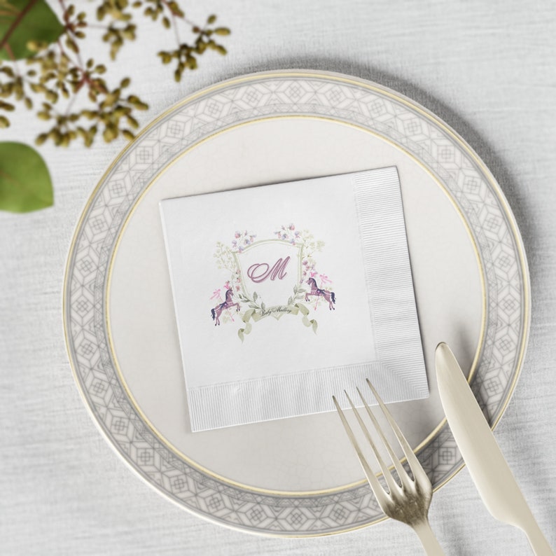 Personalized Carousel Horse Napkins: Baby Shower Tea Party Decor - Etsy