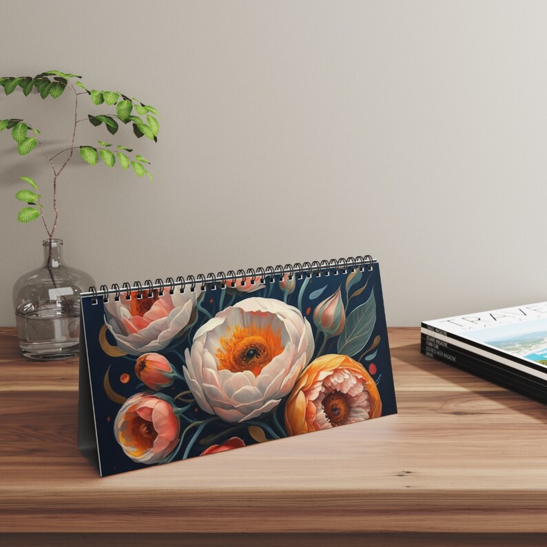 Floral Design Scene Desk Calendar, Mother's Day Gift, Birthday Gift ...