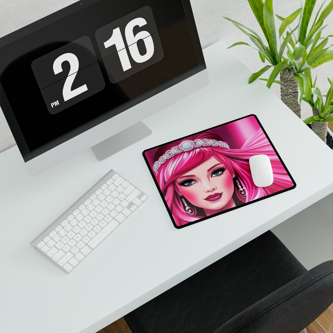 Pink Hair Goddess Desk Mat: Makeup Lover Office Decor - Etsy