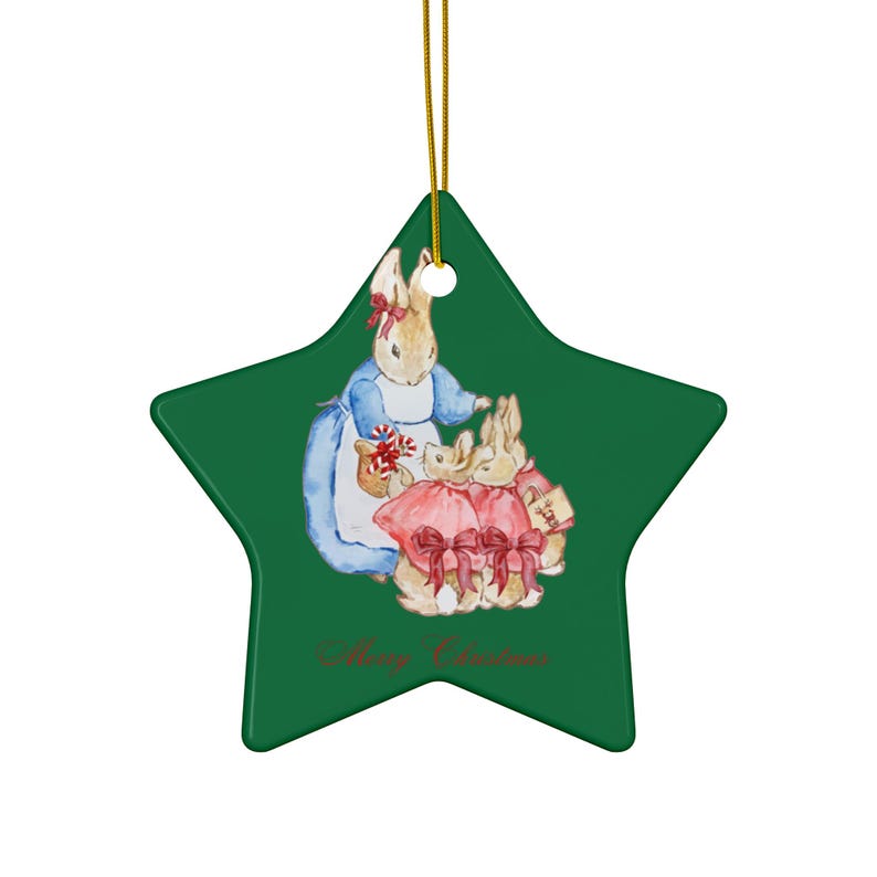 Peter Rabbit Beatrix Potter Mama and Flopsy Holiday Christmas Ceramic ...
