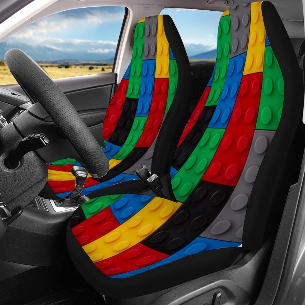 Building Blocks Front Seats Covers, Puzzle Lover, Set Car Seat Cover ...