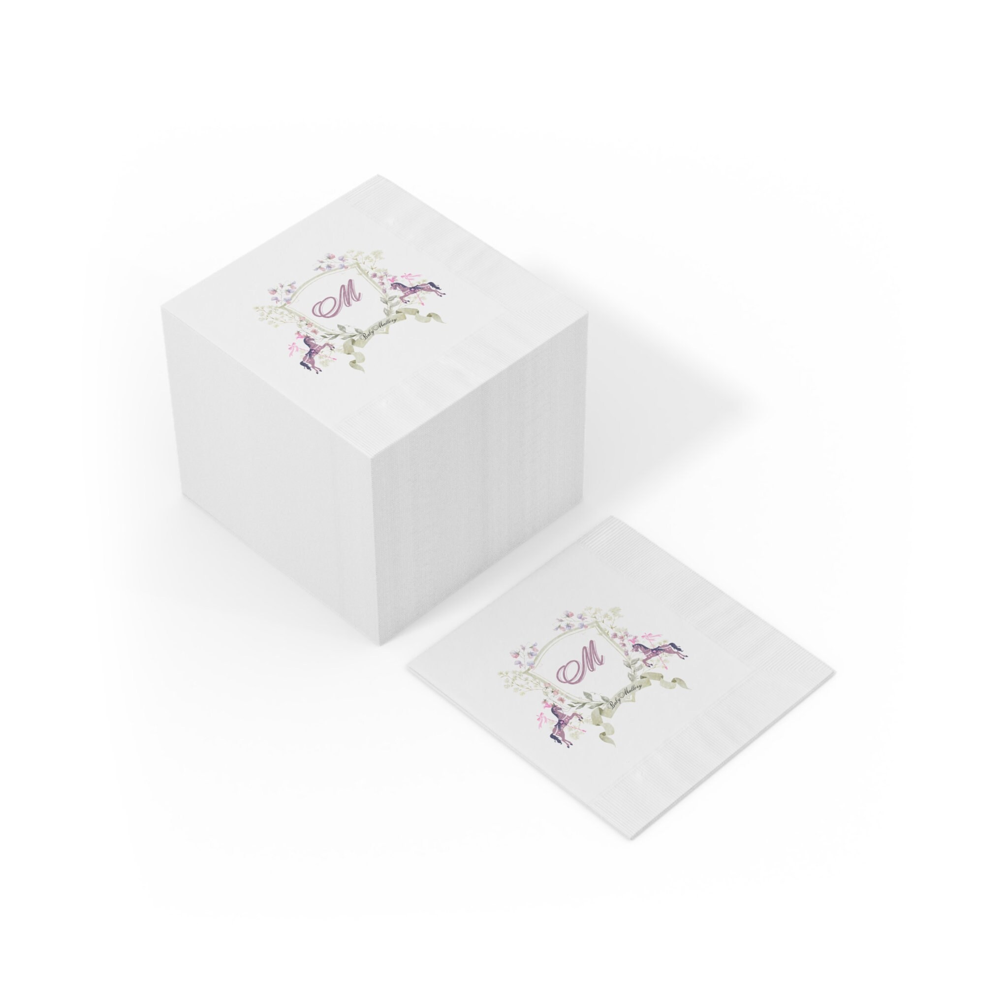 Personalized Carousel Horse Napkins: Baby Shower Tea Party Decor - Etsy