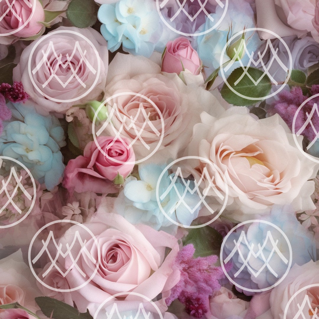 Dreamy Roses Pattern in Edith: Cute Pretty Spring Floral Prints Digital ...