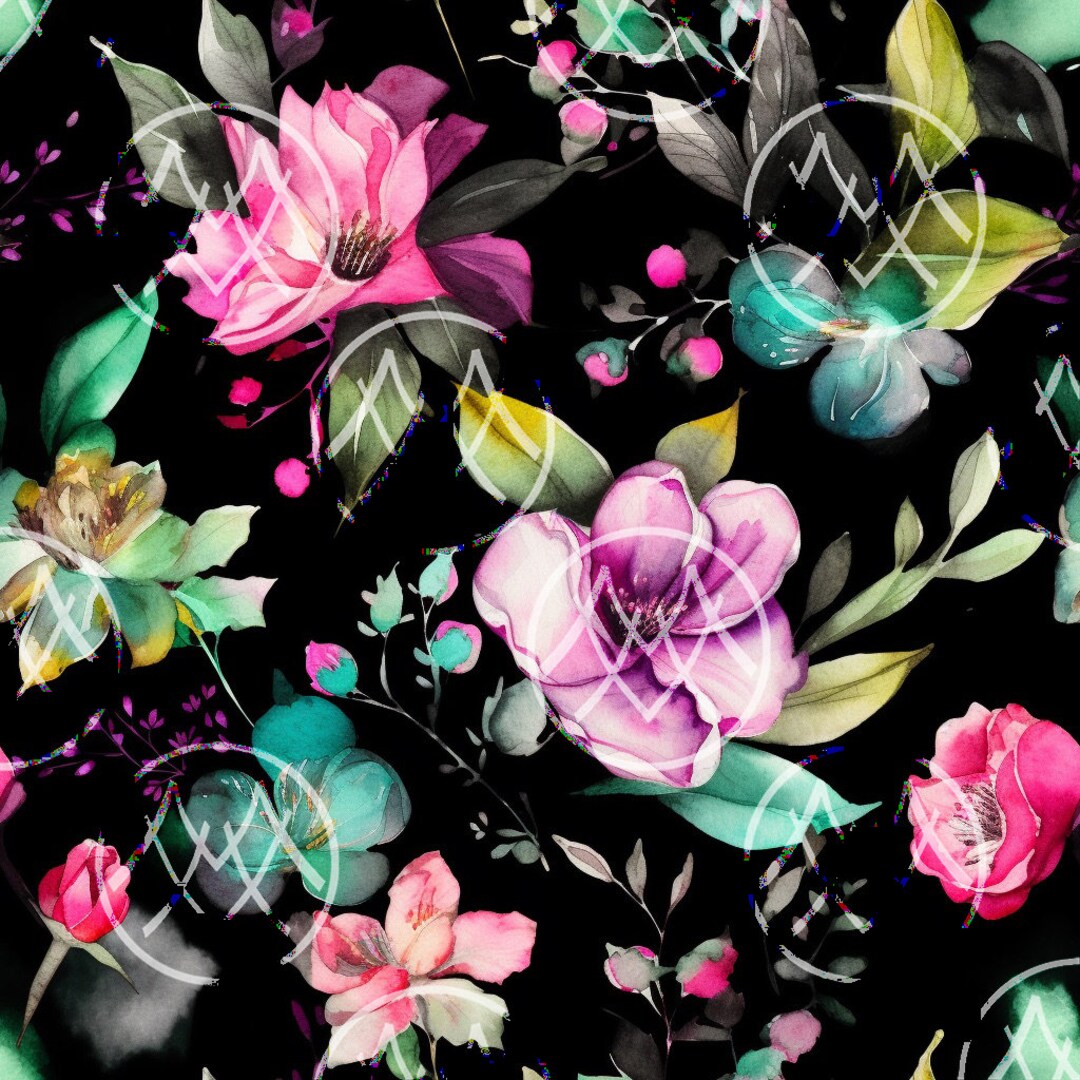 Spring Blacks Pattern in Molly: Print Digital Floral Flowers Pattern ...
