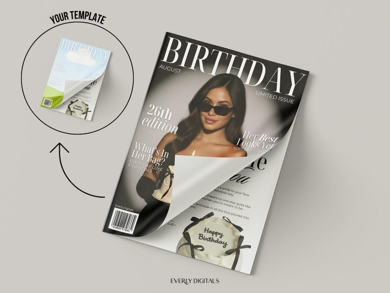 55-pages Custom Birthday Magazine Template Editable on Canva - Etsy