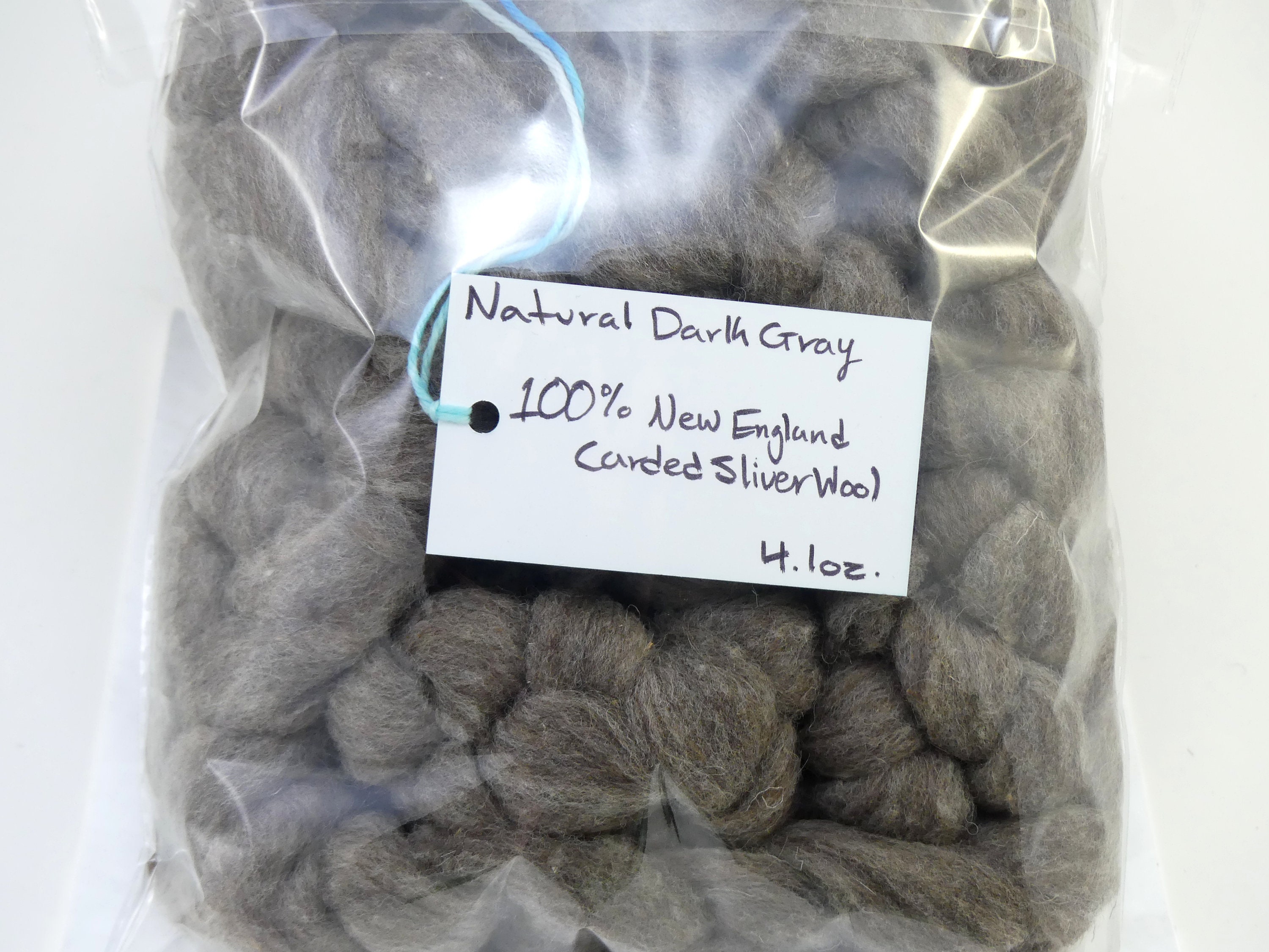 Natural Dark Gray - Unrefined / Undyed New England Wool Sliver Roving ...