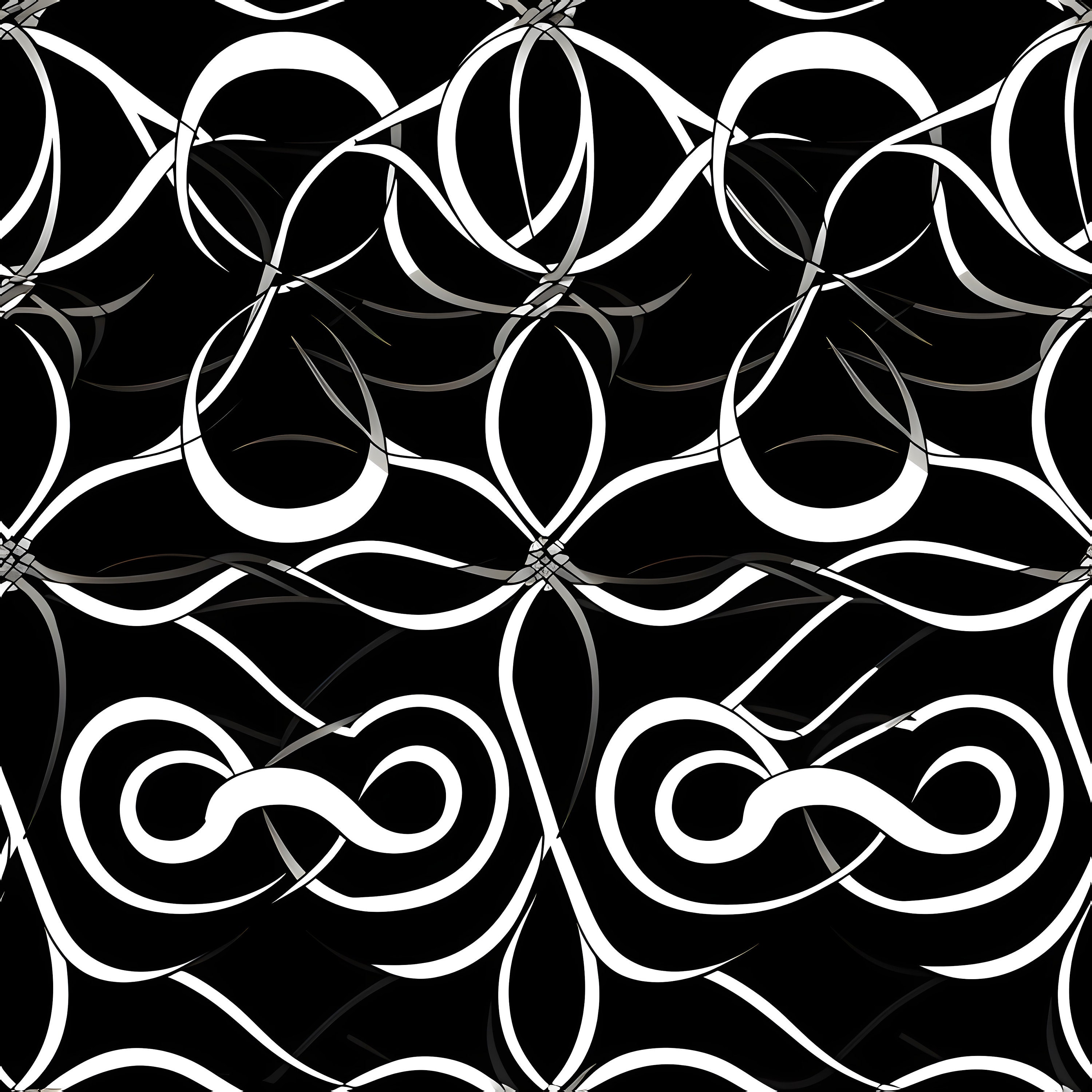 Neon / Black and White Fractals, Gosper, Hilbert Seamless Patterns ...