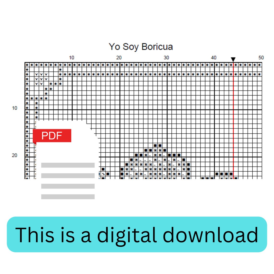 Yo Soy Boricua | Puerto Rican Symbols Cross Stitch Pattern | Flor De ...