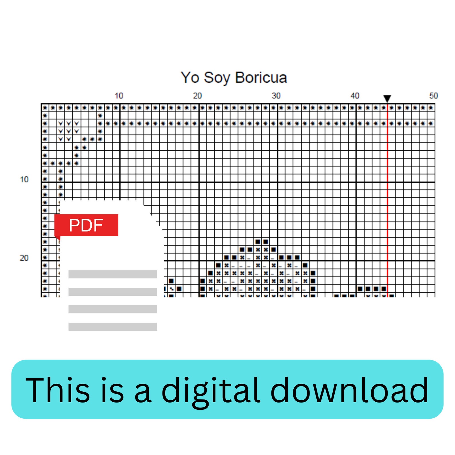 Yo Soy Boricua | Puerto Rican Symbols Cross Stitch Pattern | Flor De ...