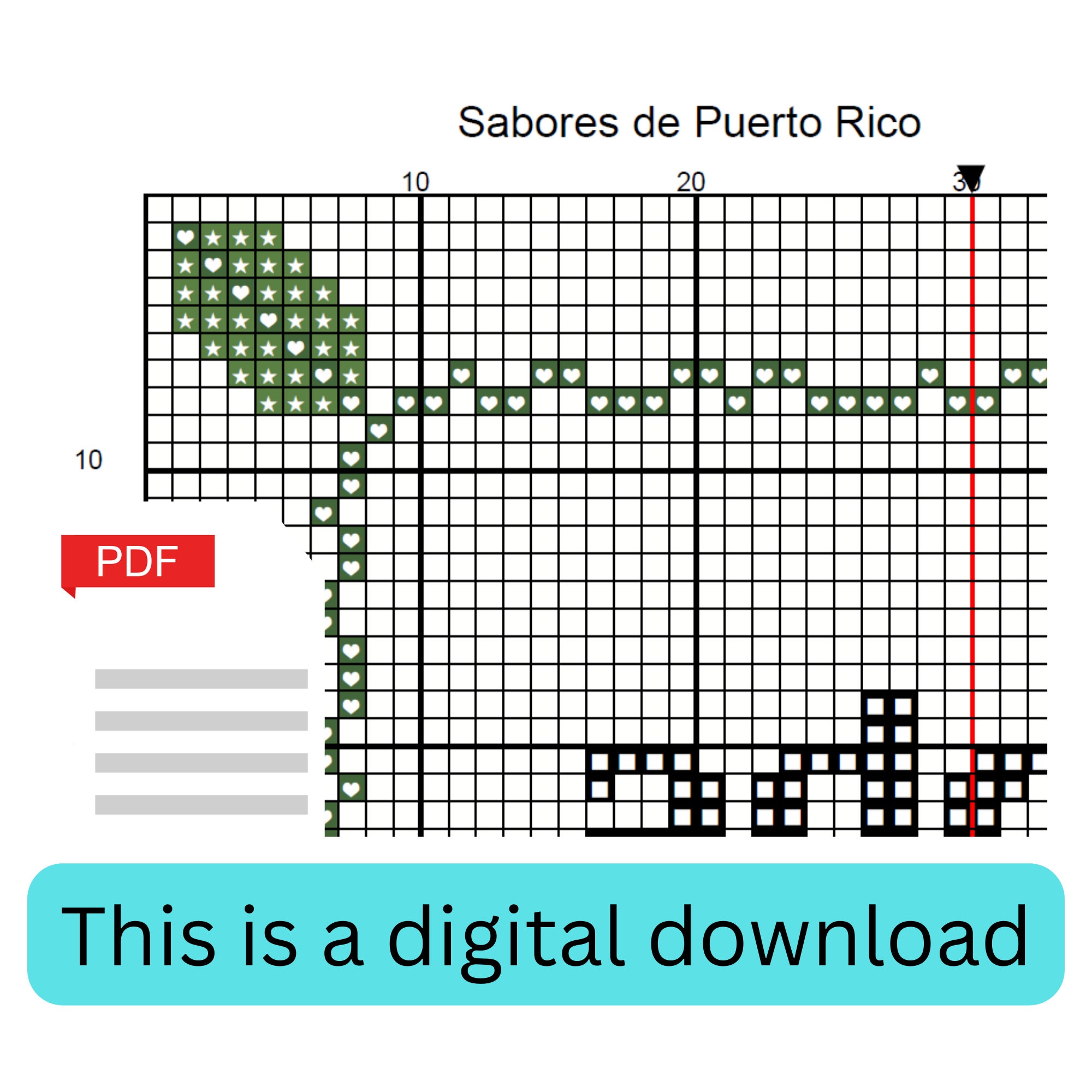 Sabores De Puerto Rico Cross Stitch Pattern | Cooking Kitchen ...