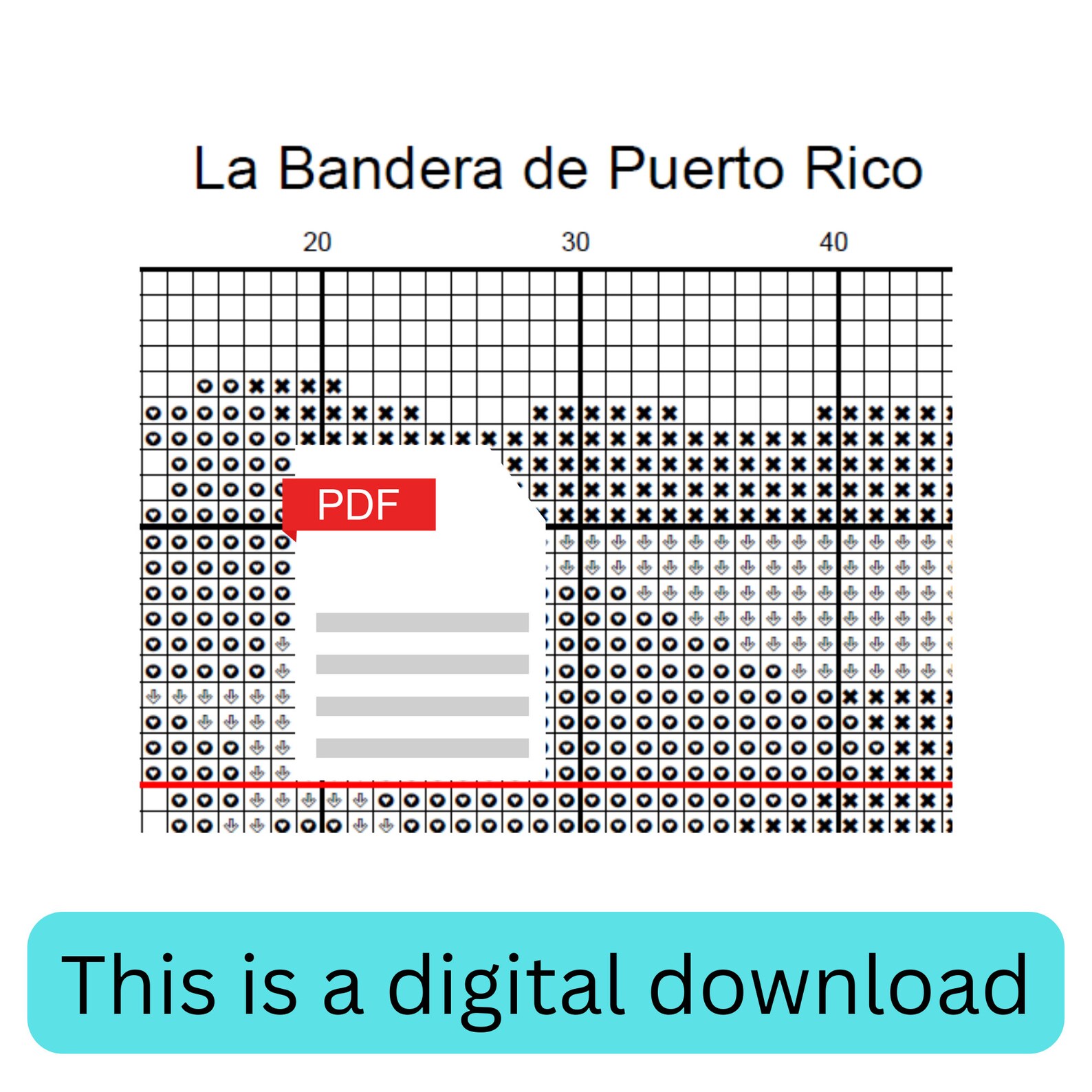 Puerto Rican Flag Cross Stitch Pattern | Map of Puerto Rico | Modern ...