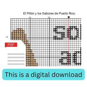 Puerto Rico Kitchen Cross Stitch Pattern | Pillón Y Sabores De La ...