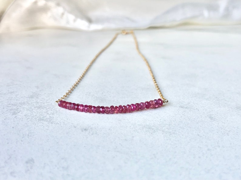 Dainty Ruby Necklace | July Birthstone Jewelry for Her, Handmade Necklace for Women, Dainty ...