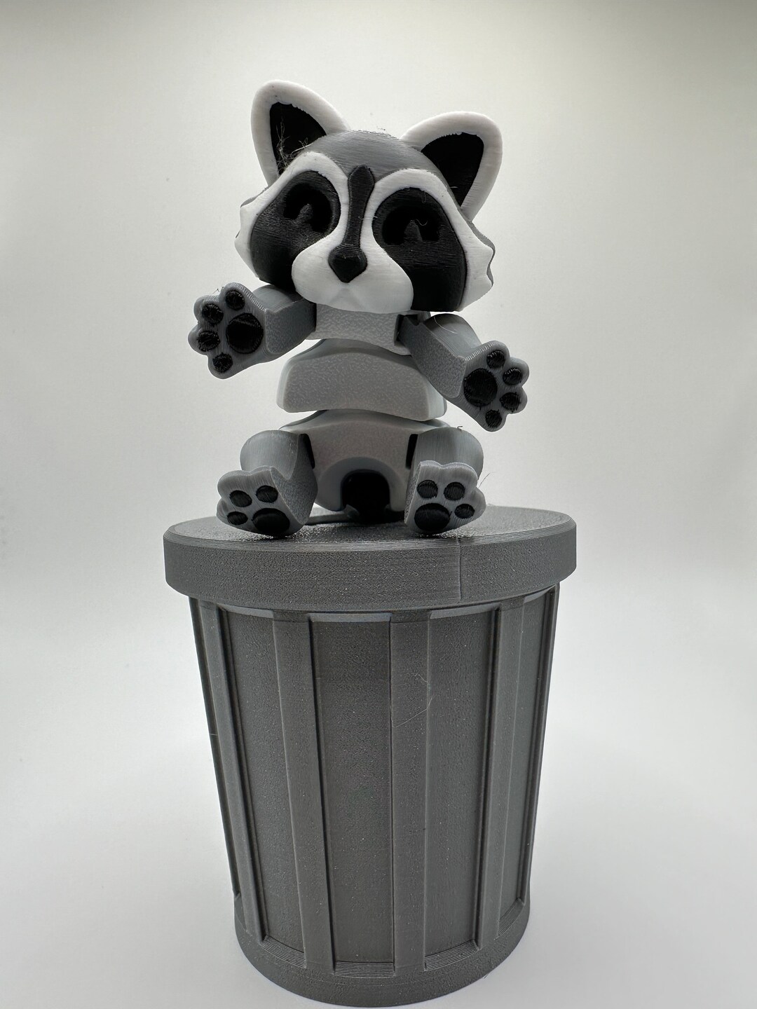 Articulating Trash Panda and Trash Bin Trash Can Fidget 3D Printed Toy ...