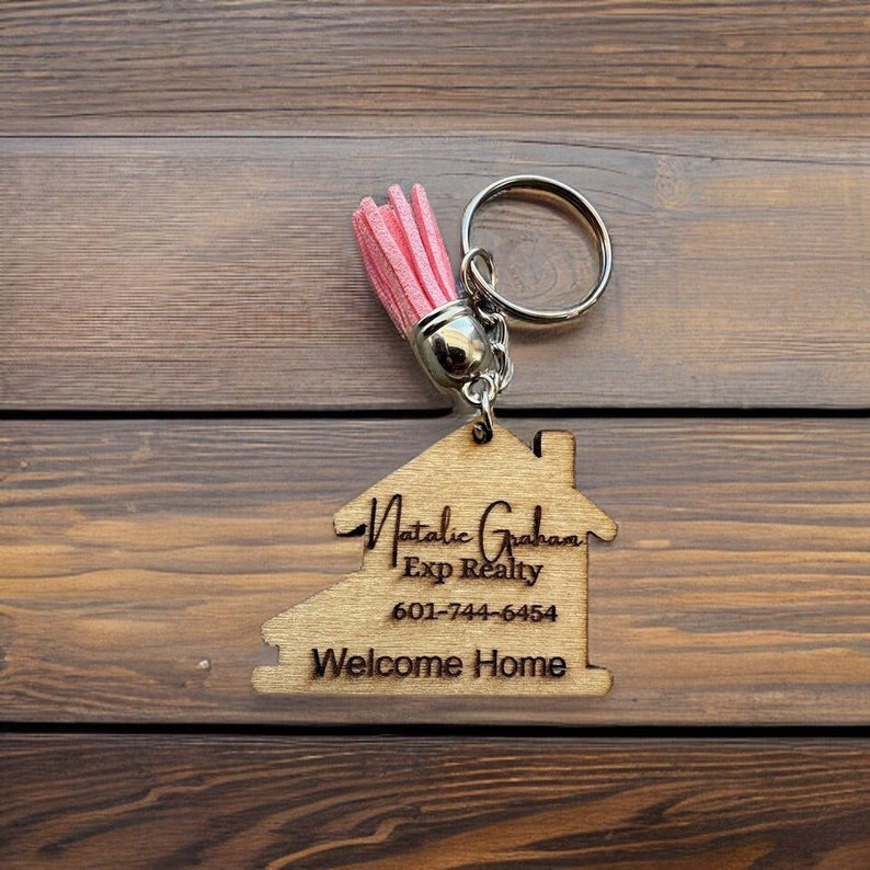 Personalized Wood Realtor Keychains, Home Buyer Gift, Closing Gift ...