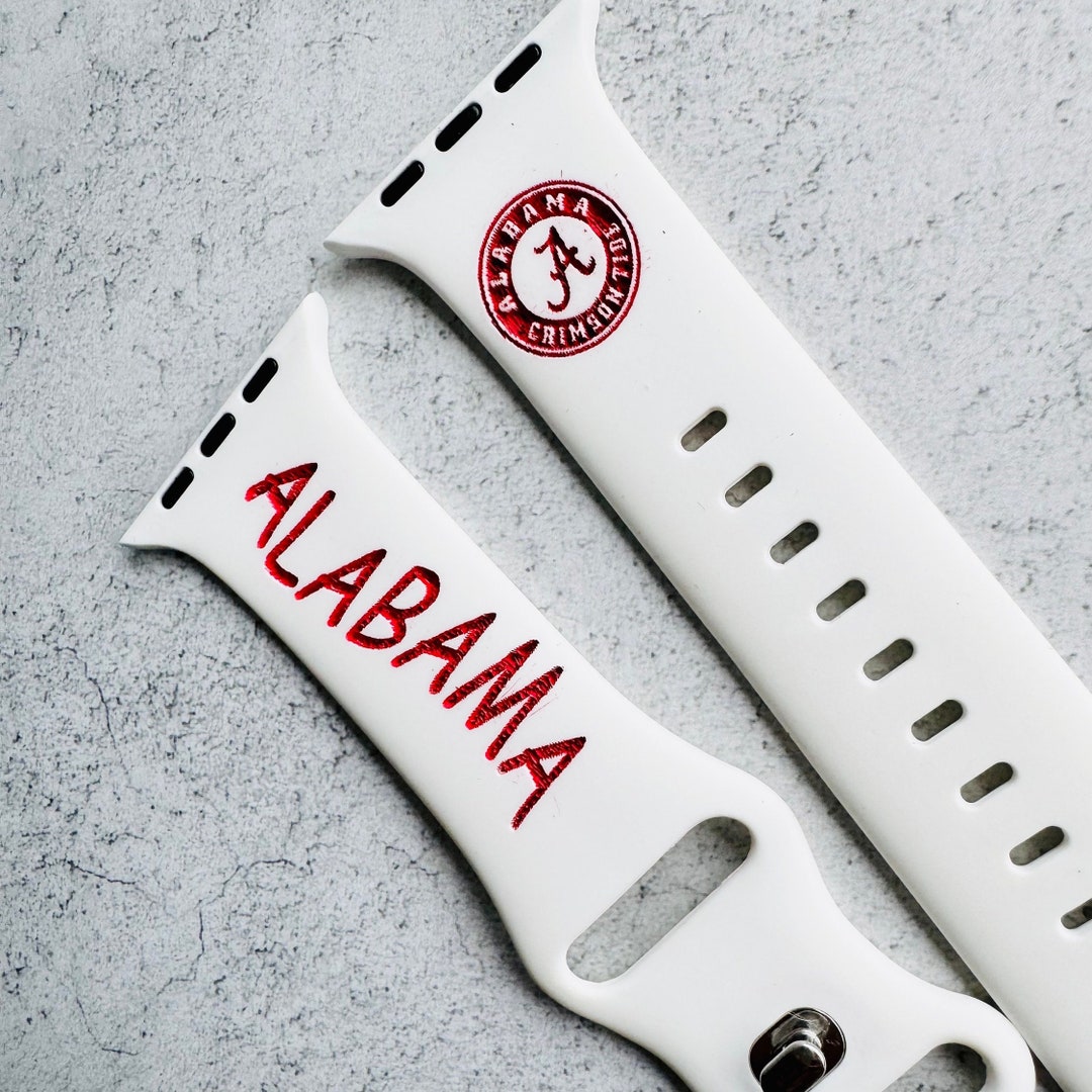 Crimson Tide Apple Watch Band: Engraved Alabama Roll Tide Silicone ...