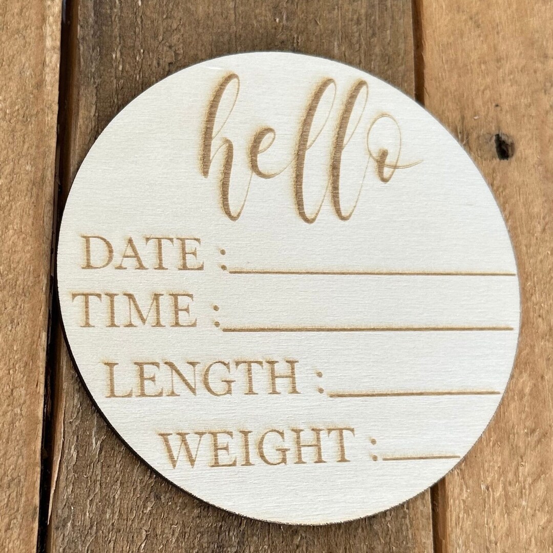Round Baby Birth Announcement Prop Signs, Baby Announcement, Baby Photo ...